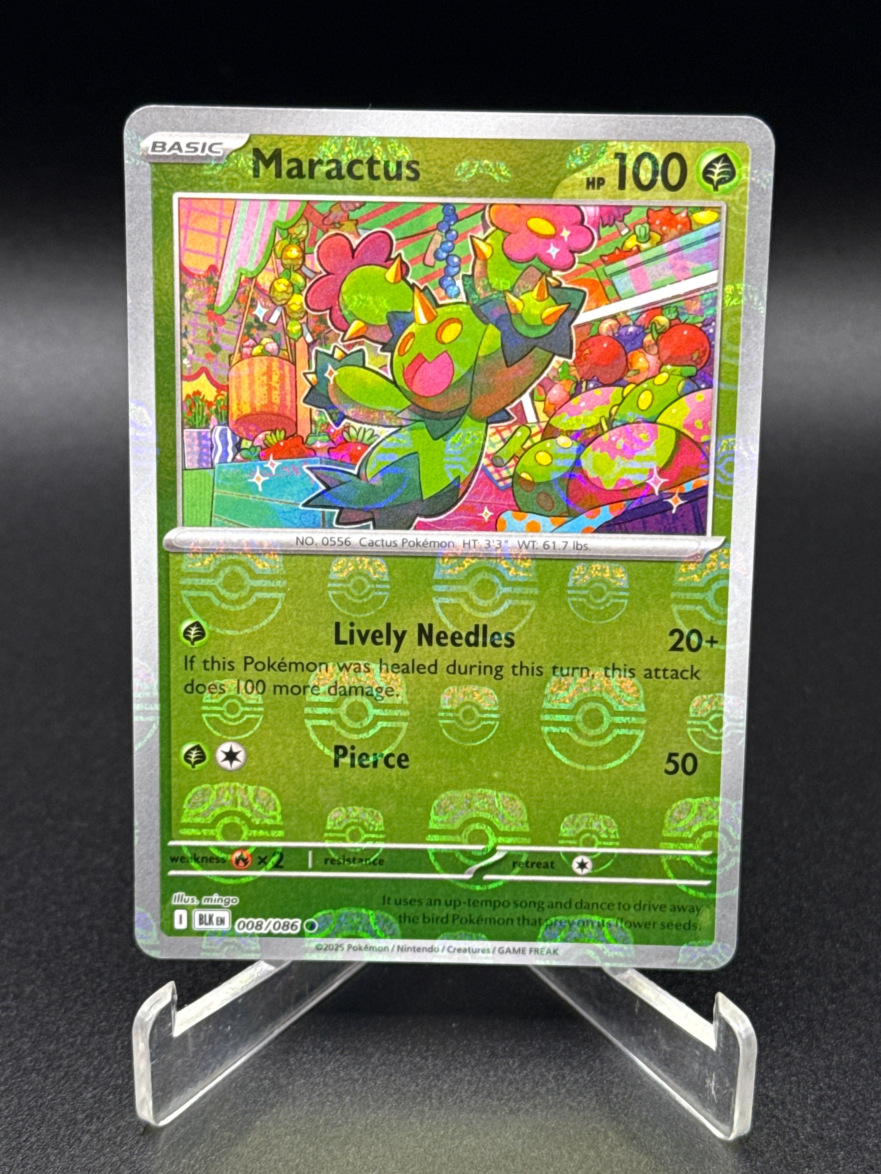 Pokémon TCG: 2025 Maractus - 008/086 - Master Ball Pattern - SV: Black ...