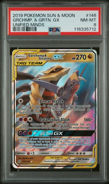 PSA 8 Pokémon TCG: 2019 Garchomp & Giratina GX 146/236 SM: Unified Min ...
