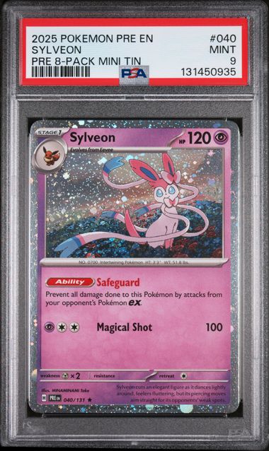 PSA 9 Pokémon TCG: 2025 Sylveon - 040/131 - SV: Prismatic Evolutions C ...
