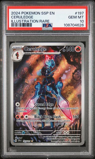 PSA 10 Pokémon TCG: 2024 Ceruledge 197/191 SV: Surging Sparks – Epic ...